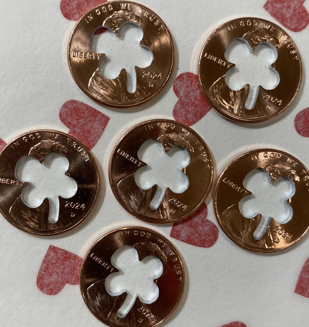 CHARITY 2024 Lucky Penny Cutout CLOVER 4-LEAF Penny 50 Keepsake Penny ...