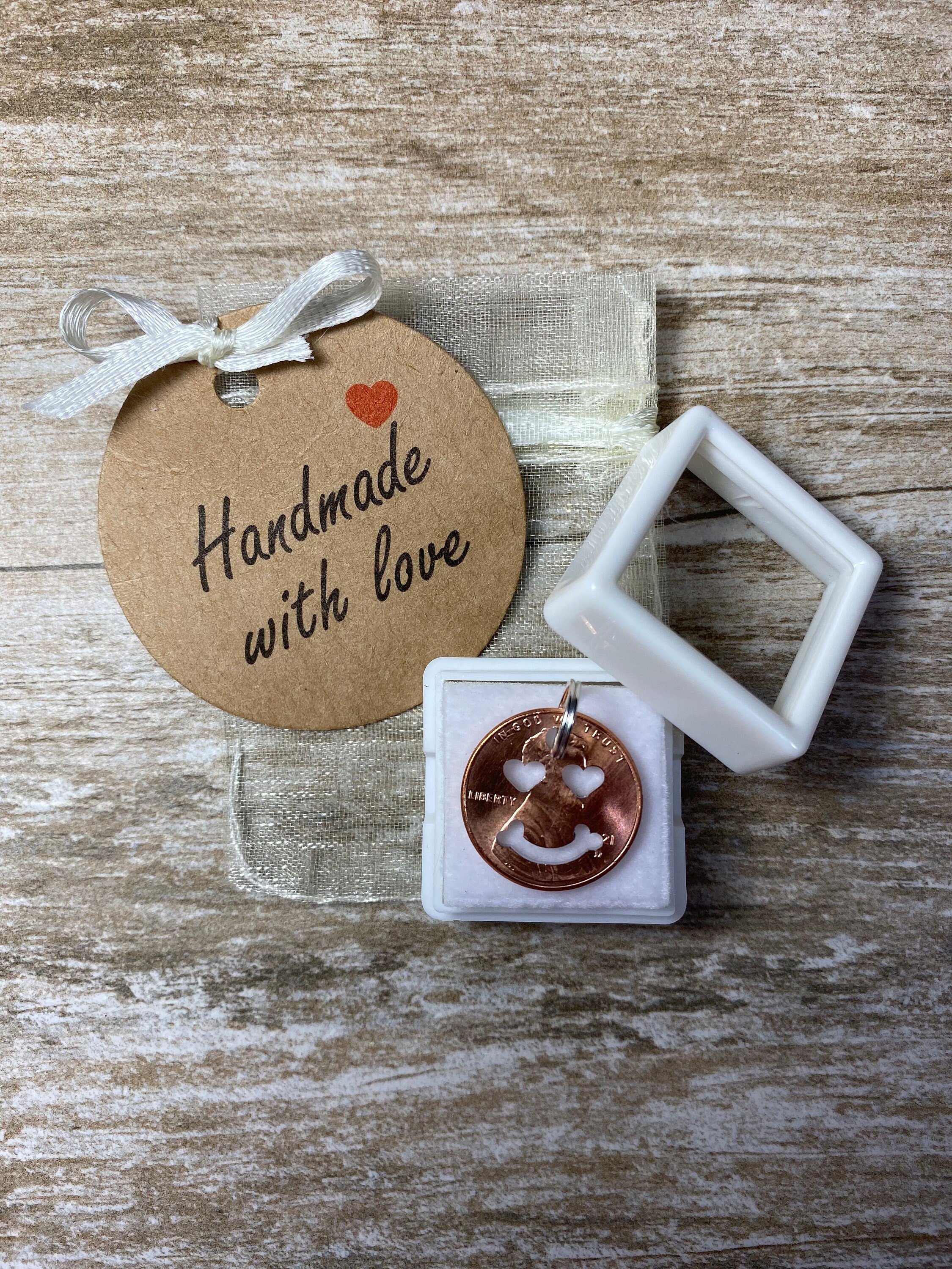 CHARITY Lucky Penny Cut Out SMILEY FACE Cutout Penny Charm - Etsy