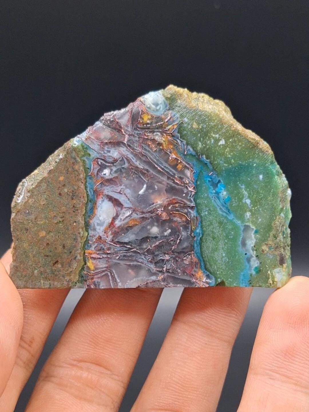 Slabs - Raw Chrysocolla Native Copper in Quartz | Confetti Chrysocolla ...