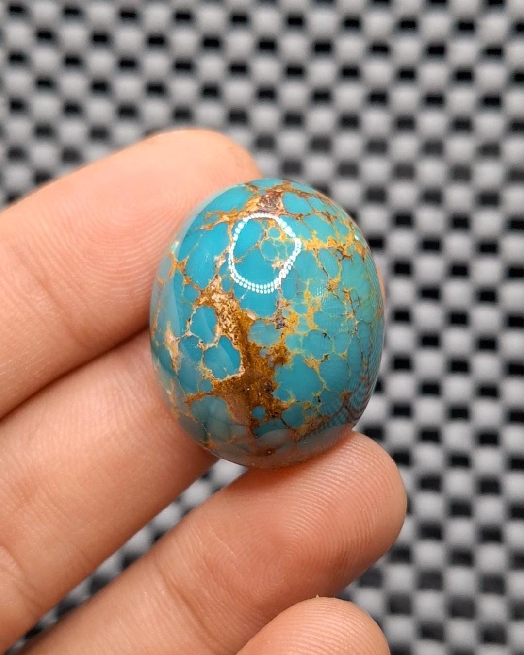Natural Spider Blue Turquoise | Blue Gemstone - Etsy