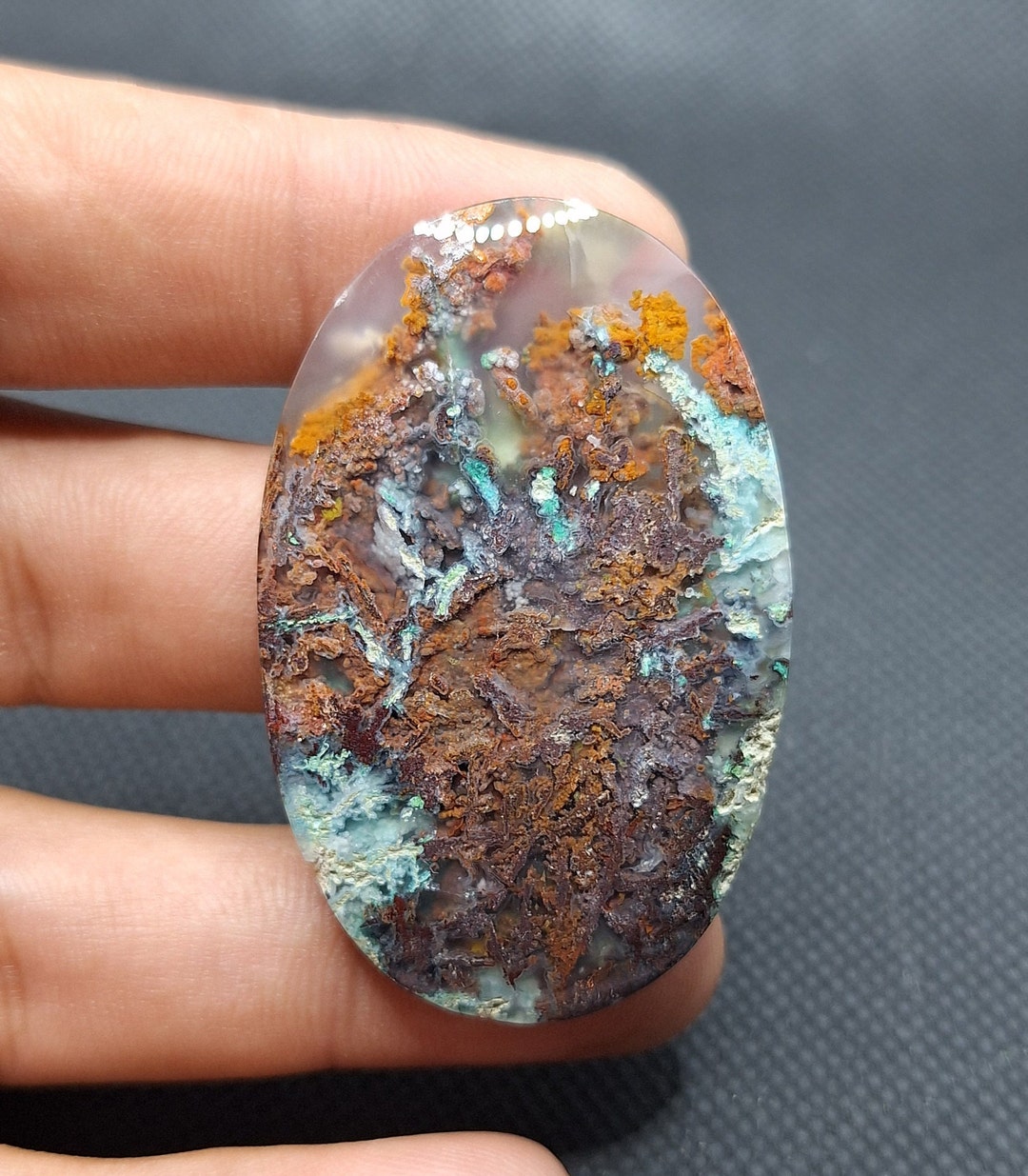 Natural Chrysocolla Copper: Confetti Gemstone (51.5x33x6mm) - Etsy