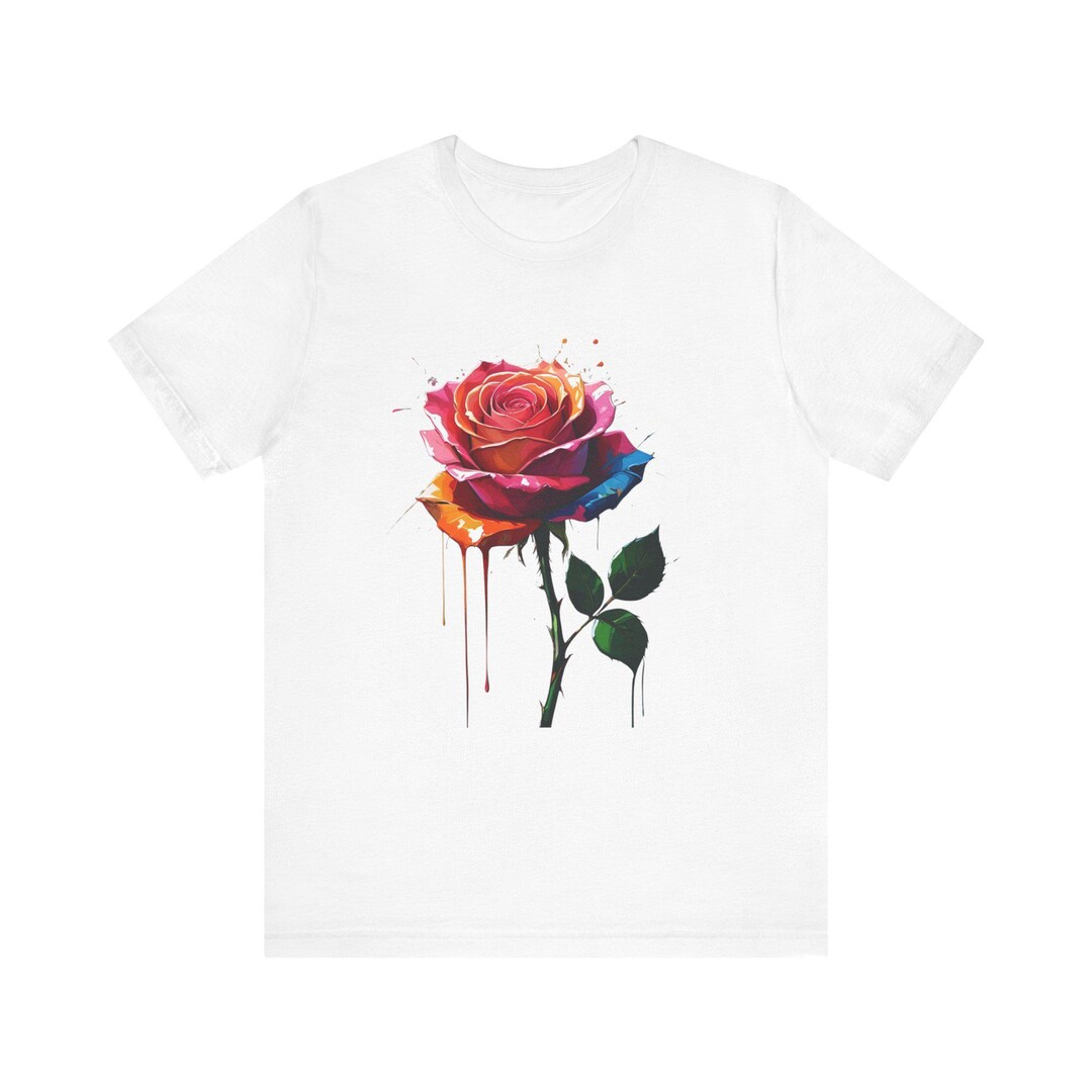 Watercolor Rose Graphic Tee: Unisex Cotton Floral T-shirt - Etsy