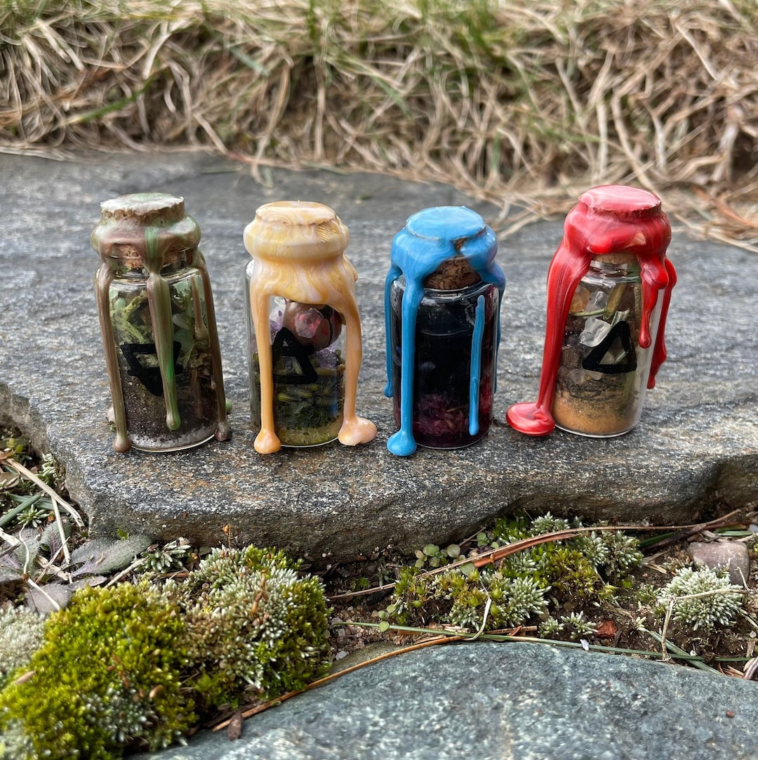 Elemental Altar Jars Element Bottles Earth, Air, Water, Fire - Etsy