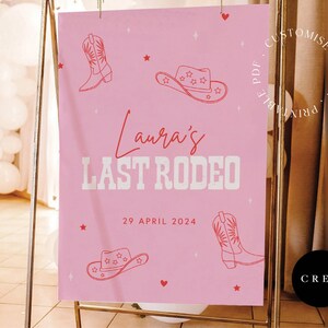 Last Rodeo Welcome Sign, Printable PDF, Bachelorette Cowgirl Theme ...