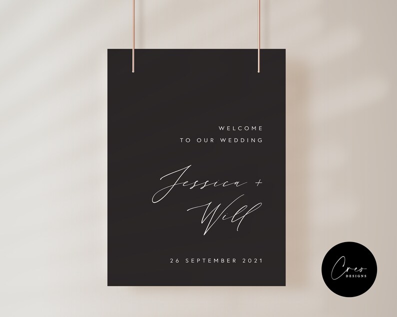 Modern Wedding Welcome Sign, Printable Welcome Sign, Wedding ...