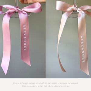 Ribbon Place Setting, Personalised Name Ribbon, Glassware Accessories ...
