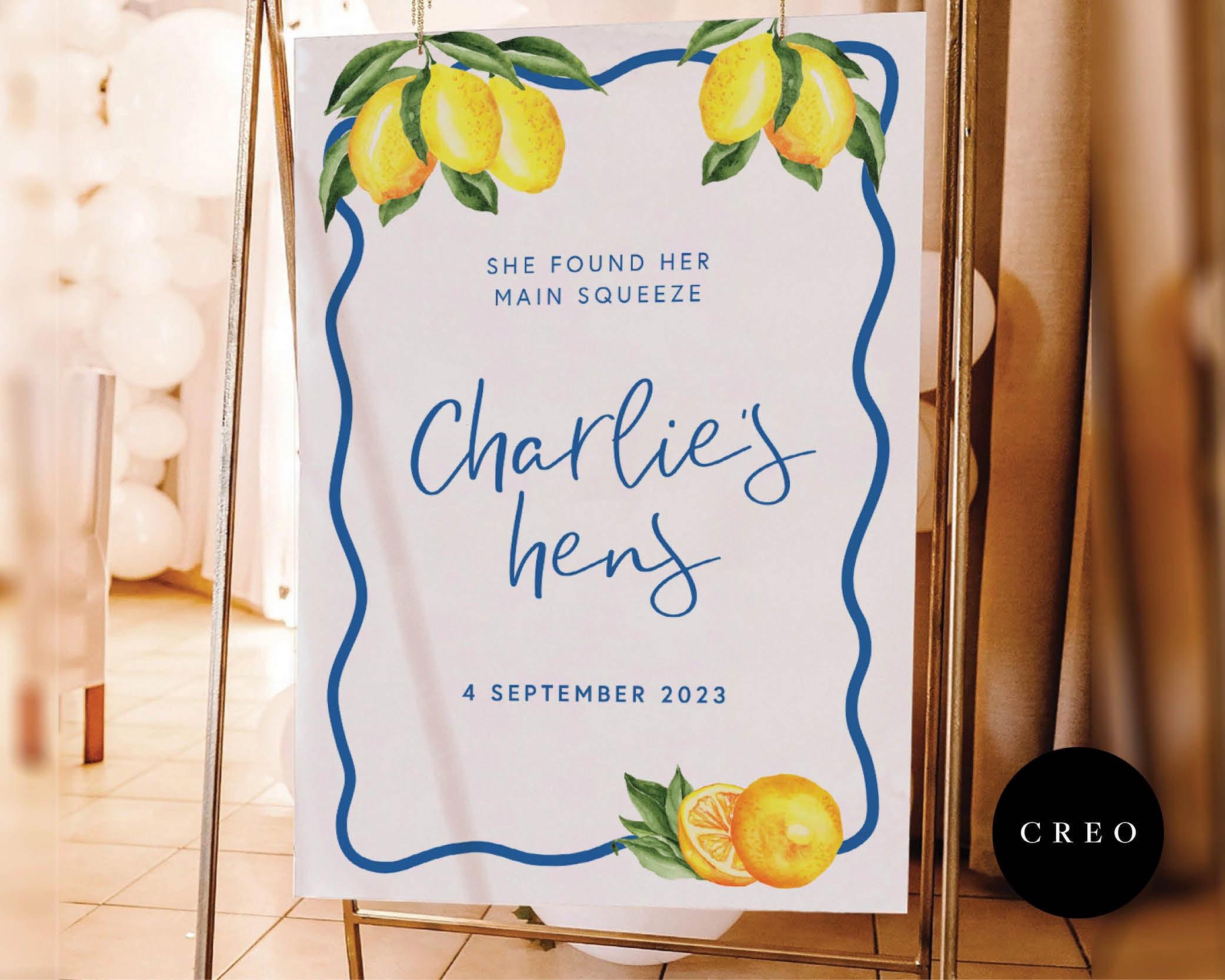 Lemon Citrus Theme Bachelorette Party Decoration Idea, Printable Hens ...