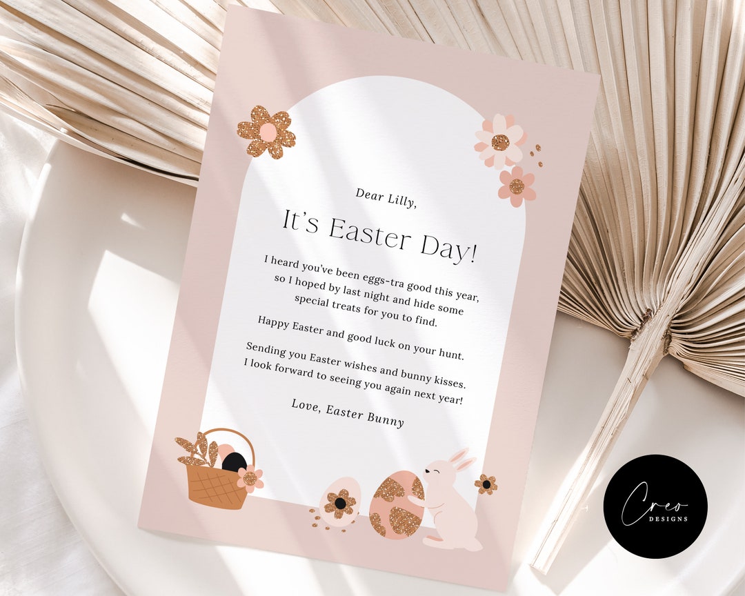 Easter Bunny Letter, Printable Easter Morning Letter, Customise Easter ...