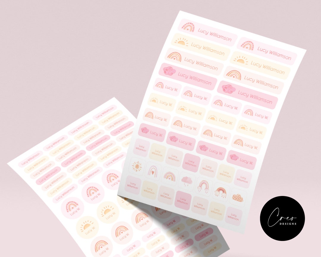 School Stationery Name Labels, School Labels, 236 Personalised Stickers ...
