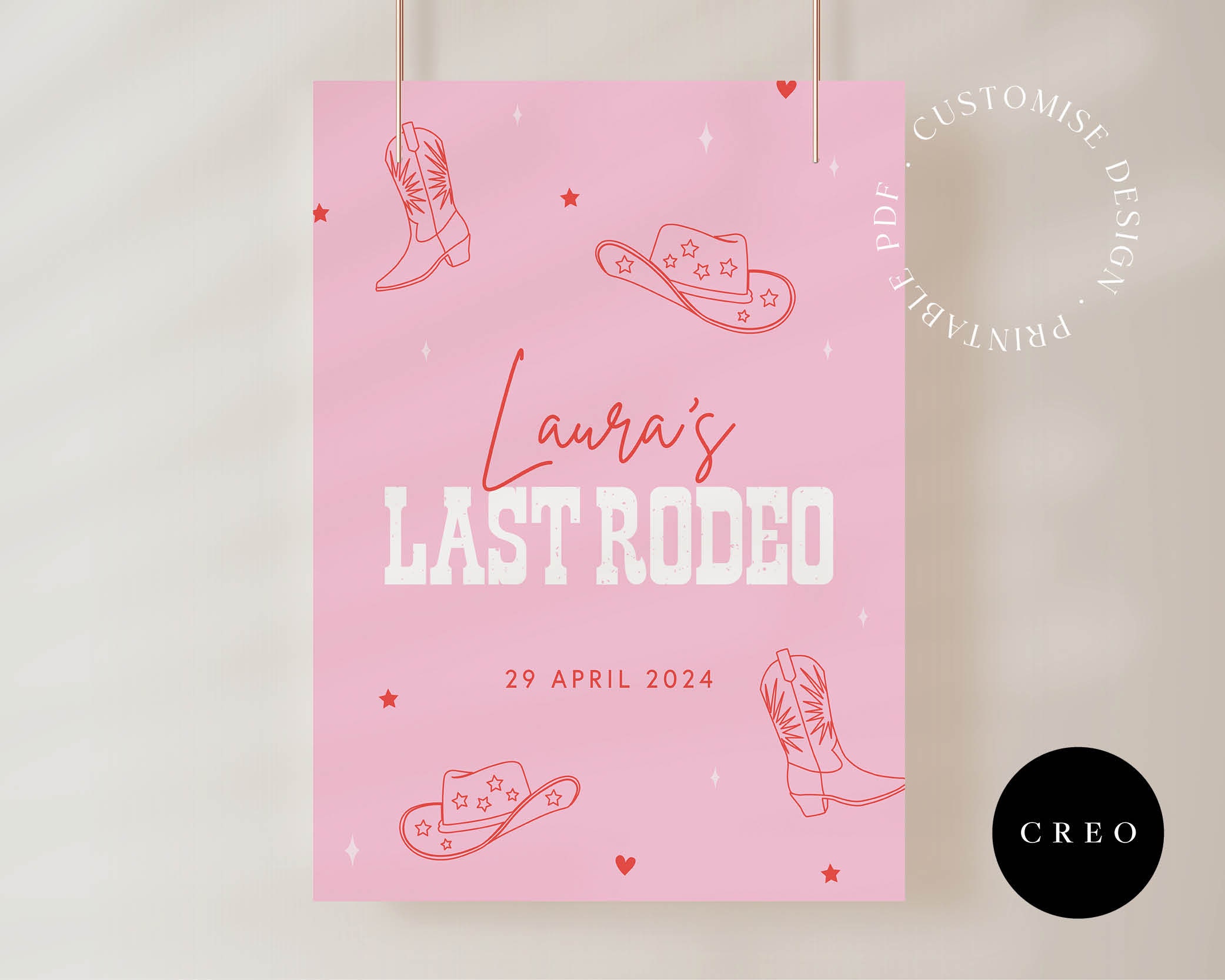 Last Rodeo Welcome Sign, Printable PDF, Bachelorette Cowgirl Theme ...