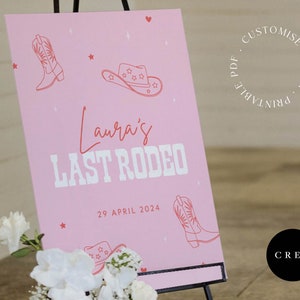 Last Rodeo Welcome Sign, Printable PDF, Bachelorette Cowgirl Theme ...