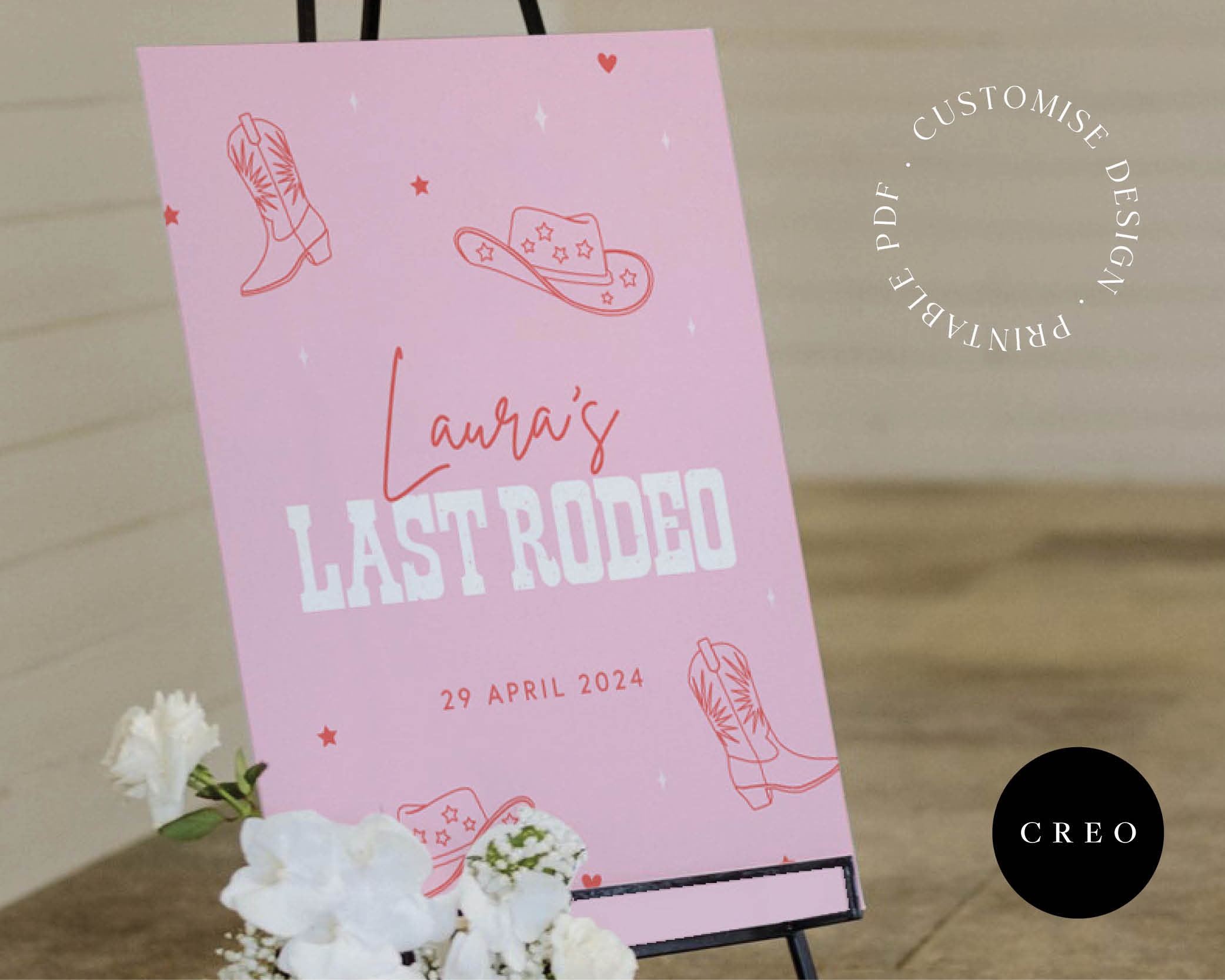 Last Rodeo Welcome Sign, Printable PDF, Bachelorette Cowgirl Theme ...
