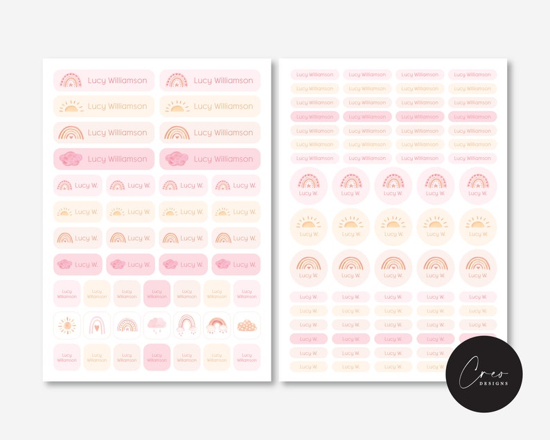 School Stationery Name Labels, School Labels, 236 Personalised Stickers ...