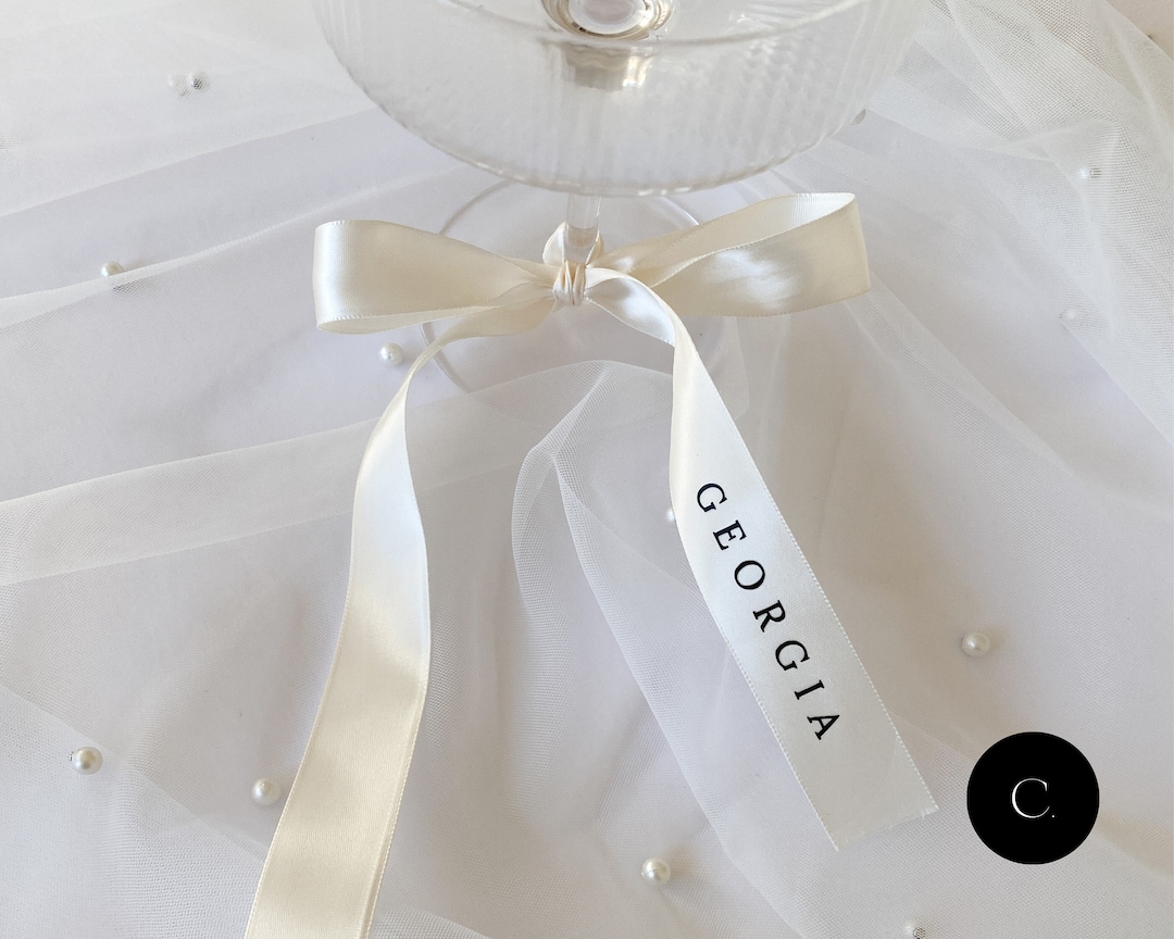 Ribbon Place Setting, Personalised Name Ribbon, Glassware Accessories ...