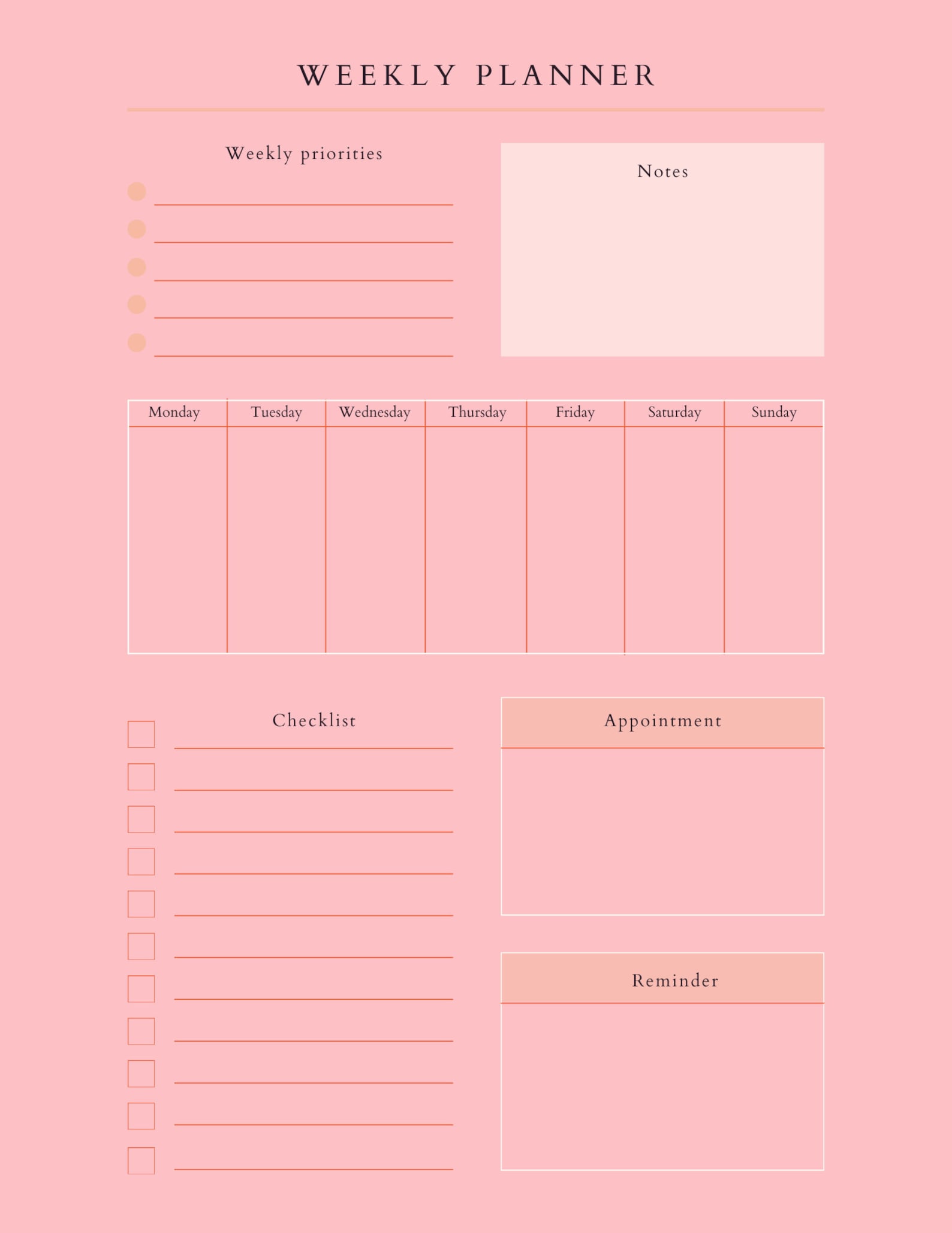 Printable Personal Planning Sheets Includes a Daily, Weekly, and ...