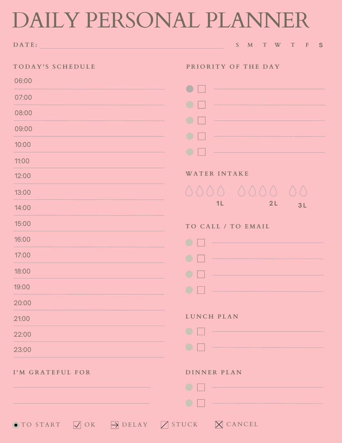 Printable Personal Planning Sheets Includes a Daily, Weekly, and ...