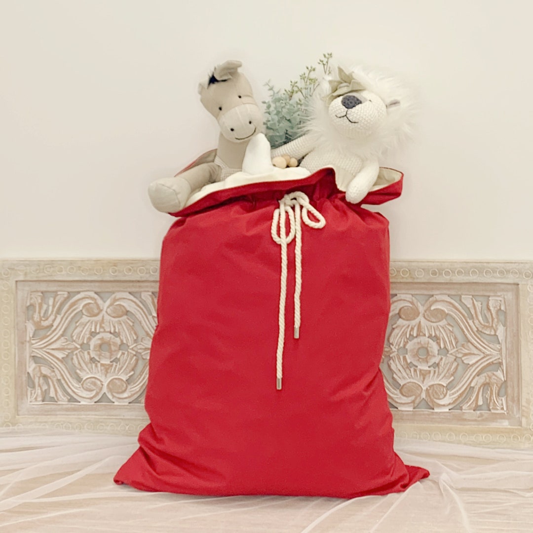 100% Cotton Blank Santa Sacks | 50*70cm | Drawstring Rope Detail ...