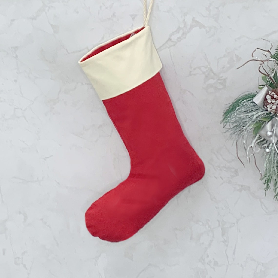 100% Cotton Canvas Blank Christmas Stocking | Size 20cm Opening X 45cm ...