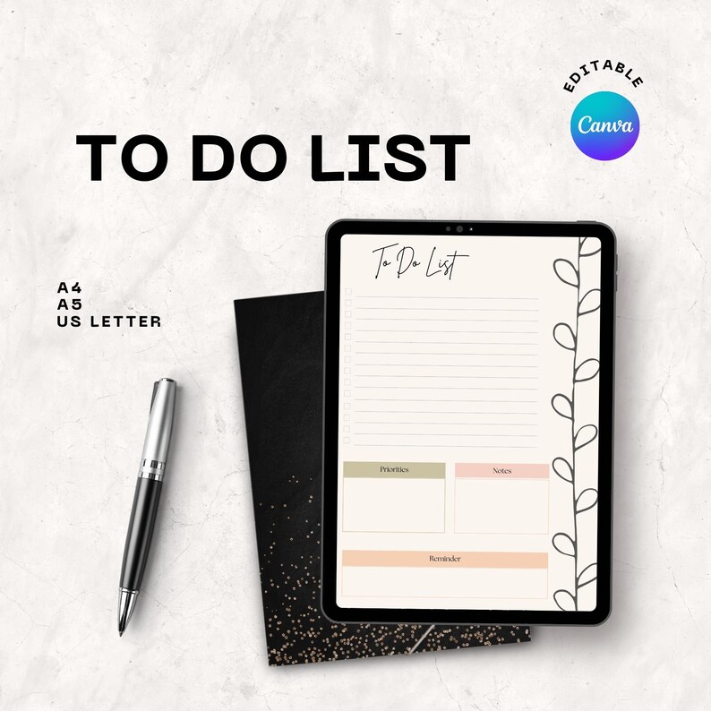 EDITABLE to Do List, Printable to Do List, Daily Planner, to Do ...