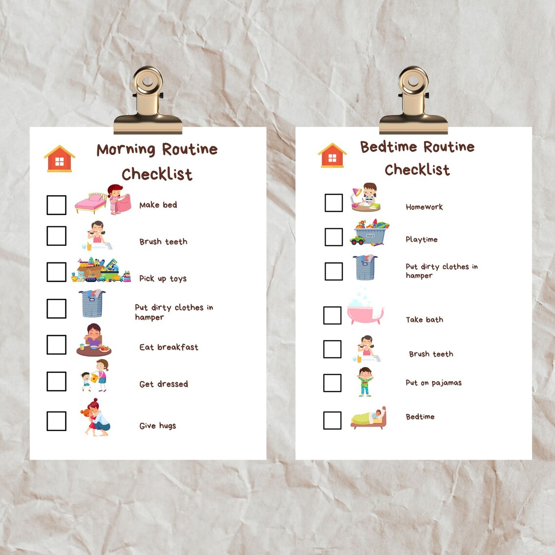 EDITABLE Kids Checklist Routine, Kids Routine, Kids Checklist, PDF ...