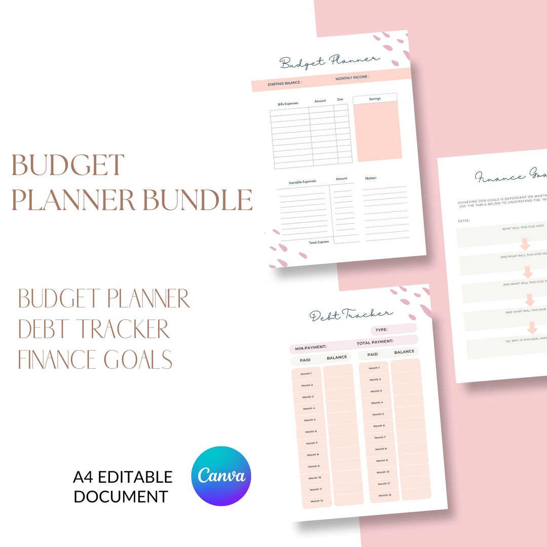 EDITABLE Budget Planner, Expense Tracker, Budget Tracker, Debt Tracker ...
