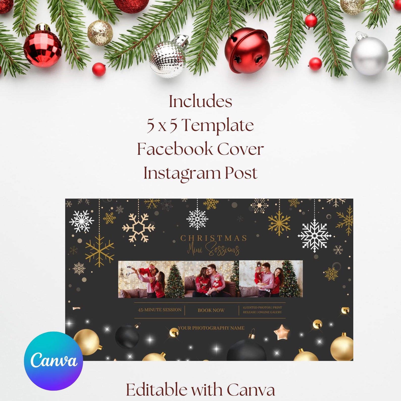 Christmas Mini Session Template, Christmas Minis Template, Holiday Mini ...