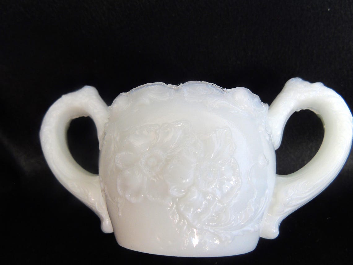 Wild Rose Milk Glass Toy Sugar - Etsy