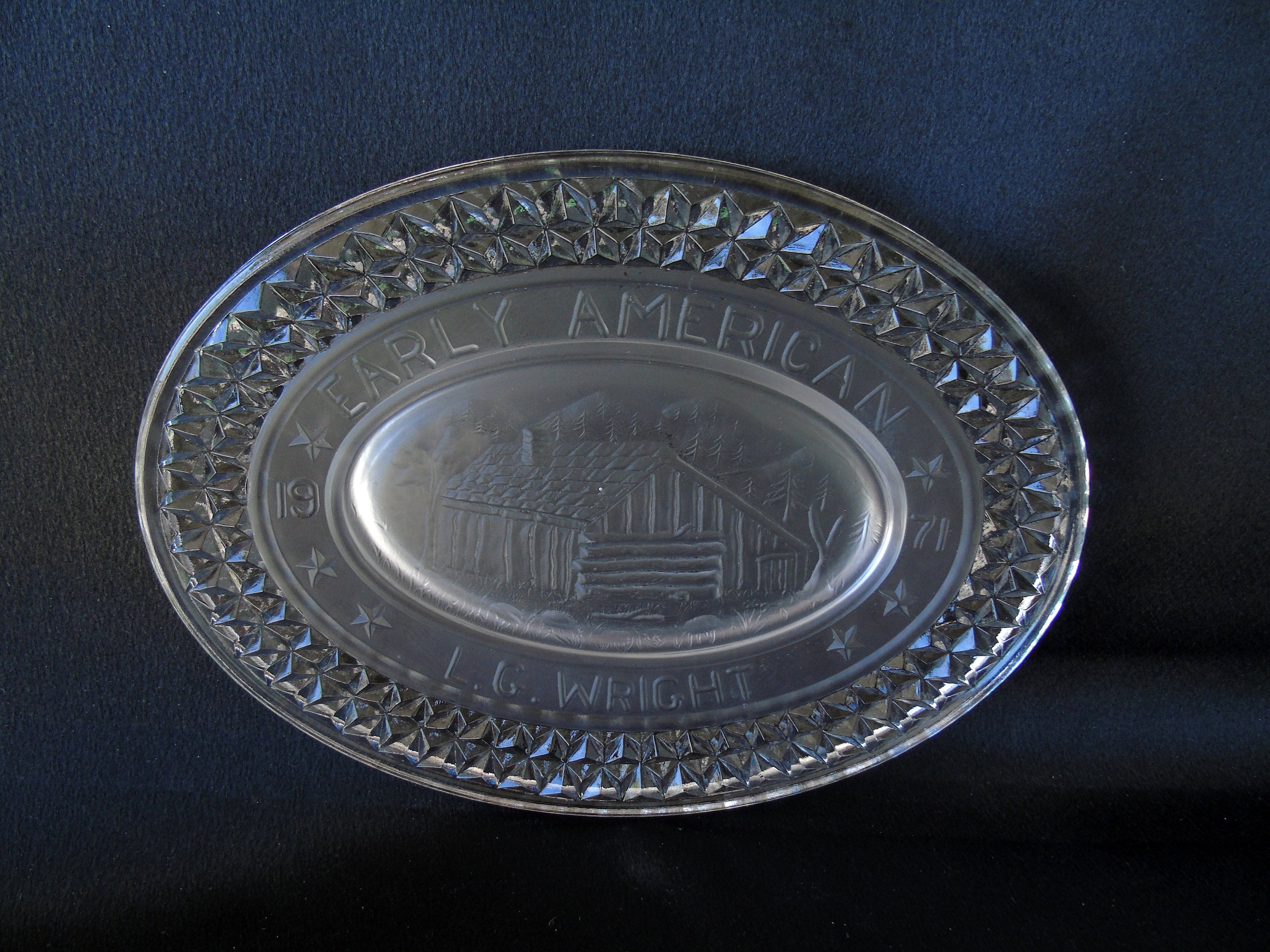 Fenton for L. G. Wright Oval Emblem Plate - Etsy