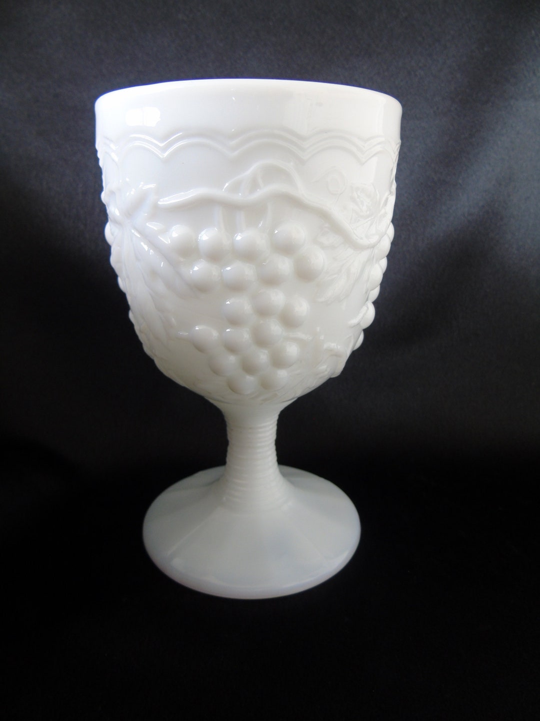 Imperial Grape Milk Glass Goblet C. 1930's - Etsy