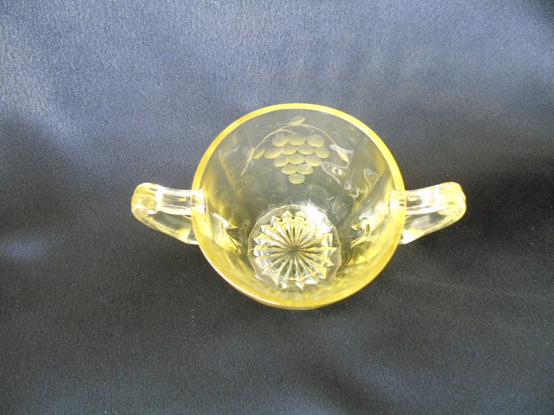 Standard Grape Topaz Yellow Sugar Bowl - Etsy