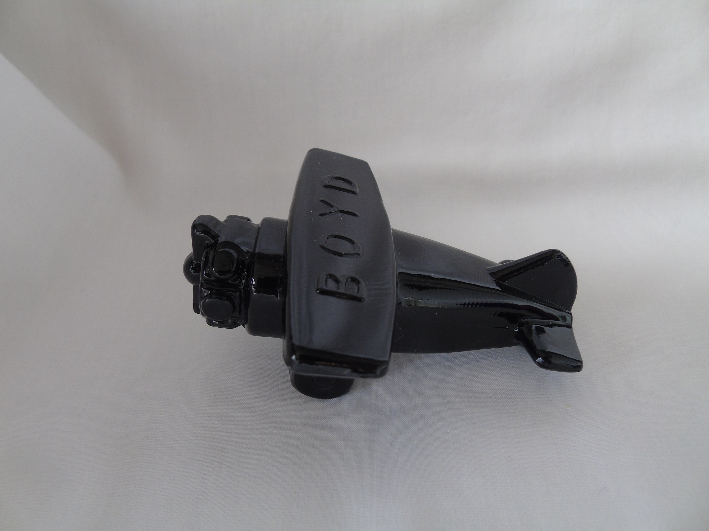 Boyd Crystal Art Glass Black Airplane - Etsy