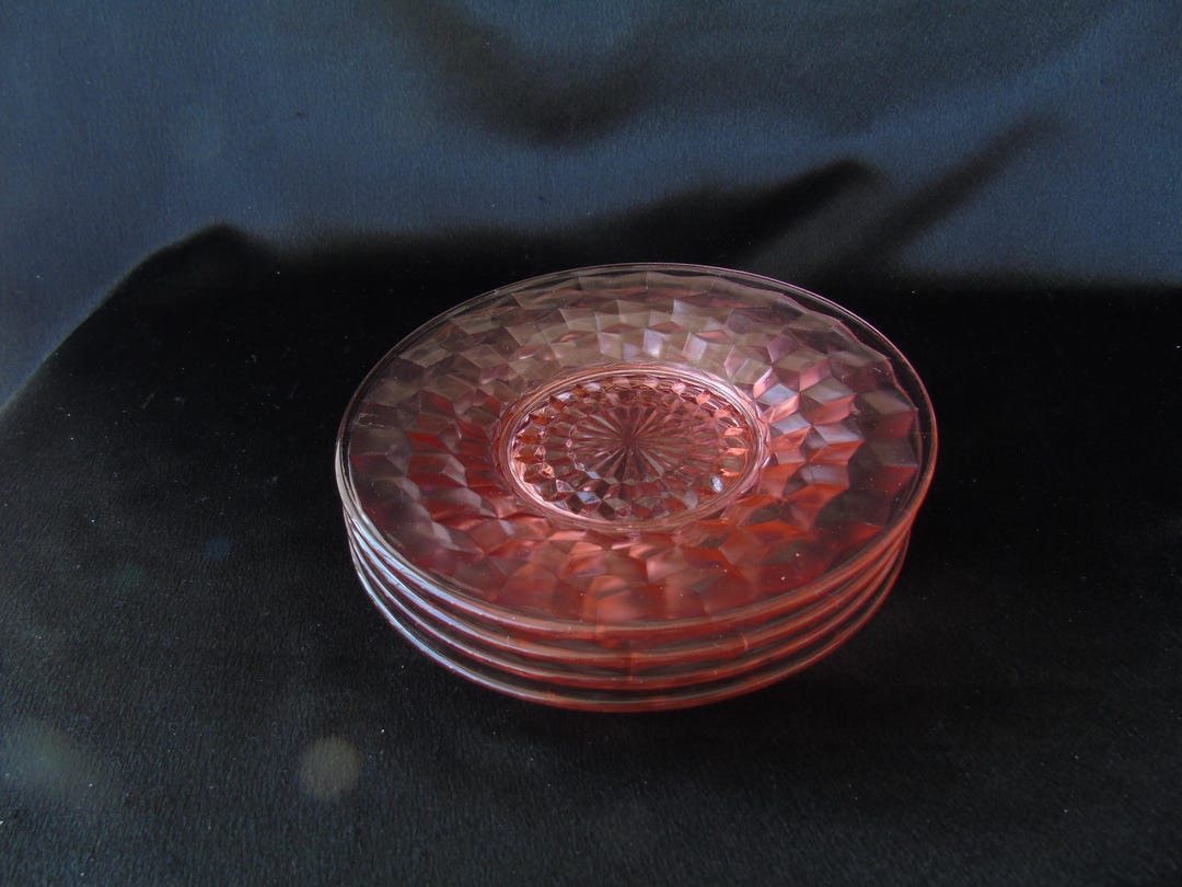 Jeannette Glass Cube Cubist Set of 4 Six Inch Plates - Etsy