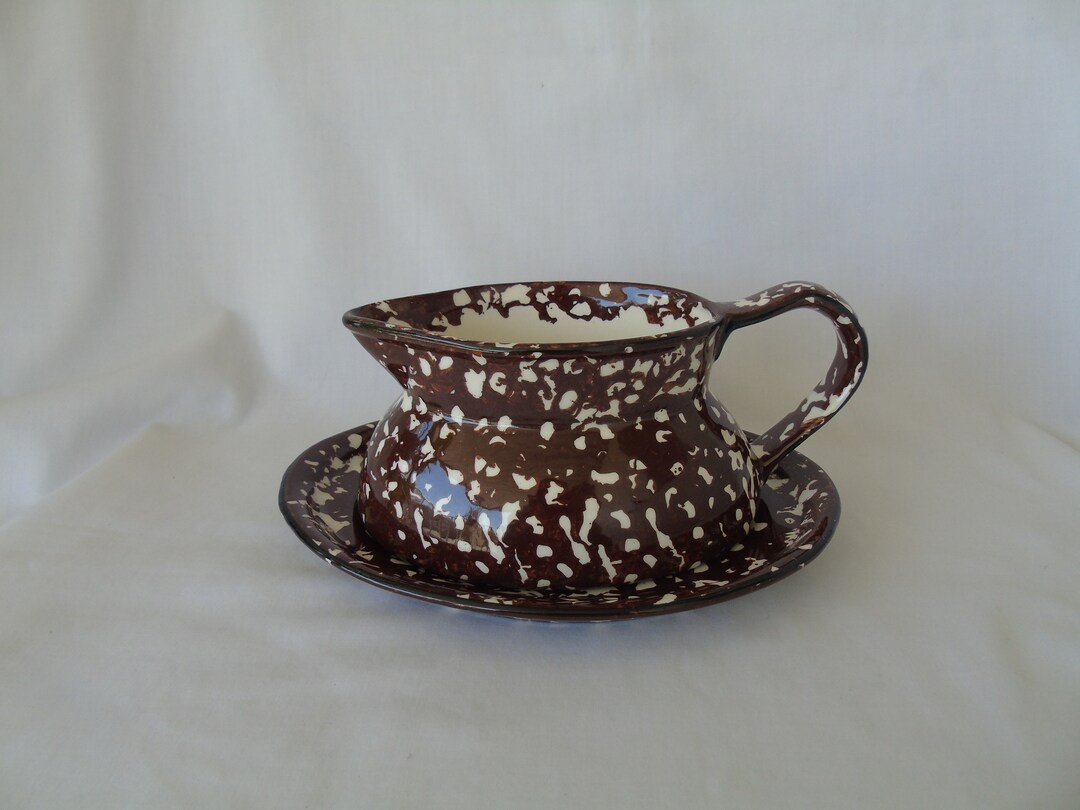 Stangl Town & Country Sponge Ware Gravy Boat With Liner Set - Etsy