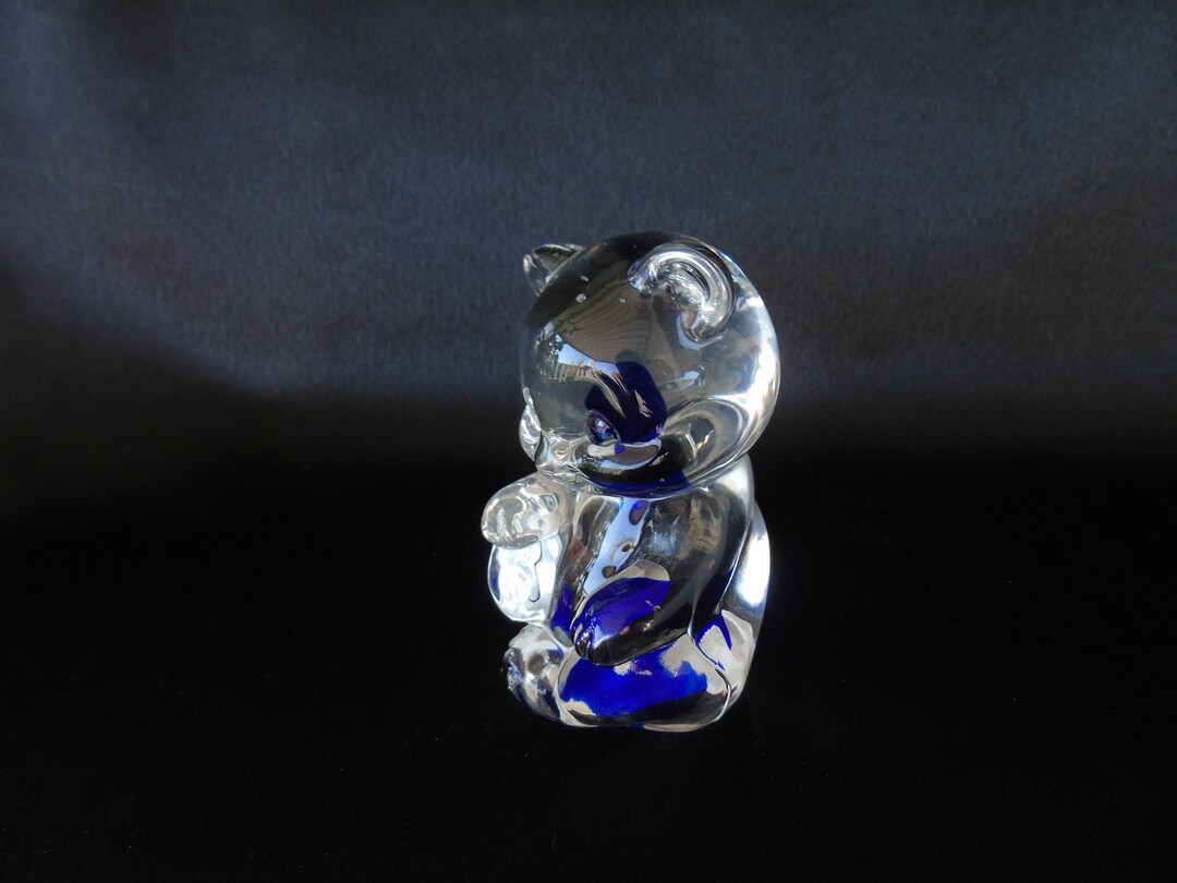 Fenton Sitting Bear With Blue Center - Etsy