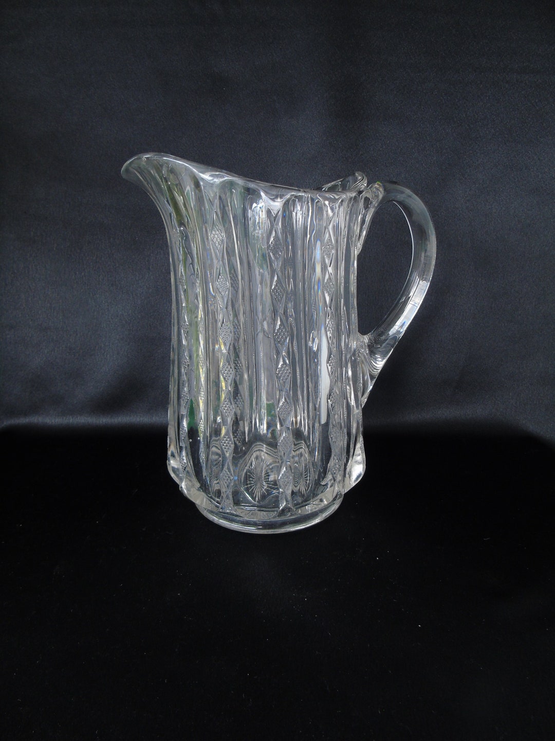 EAPG Duncan & Miller Diamond Ridge Pitcher (#1) - Etsy