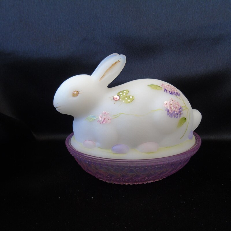 Fenton Glass Bunny - Etsy