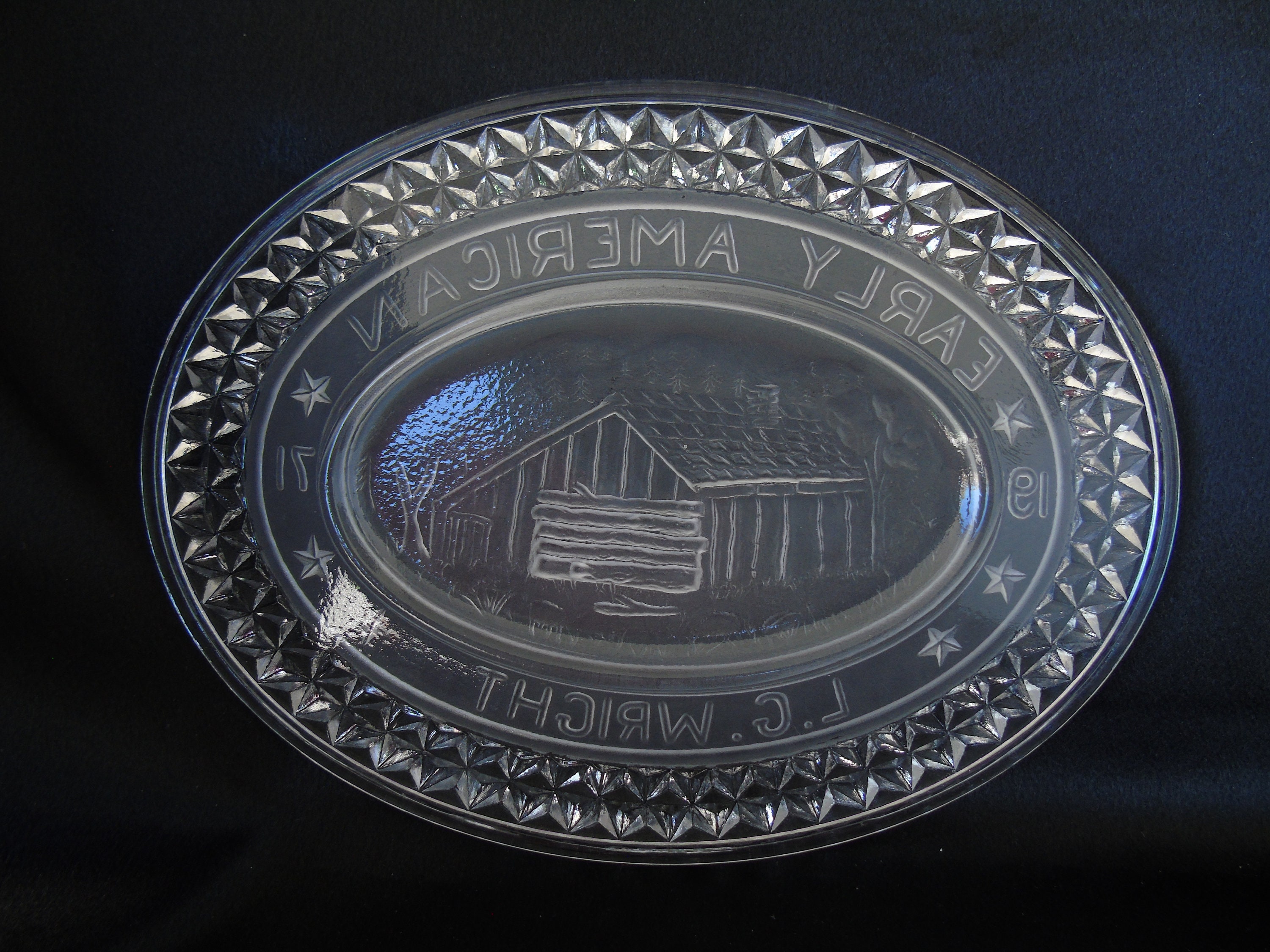 Fenton for L. G. Wright Oval Emblem Plate - Etsy