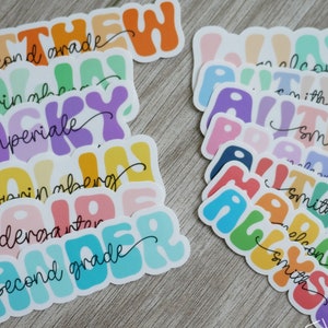 Personalized Name Stickers - Kids Name Labels, Laptop Bottle Stickers ...