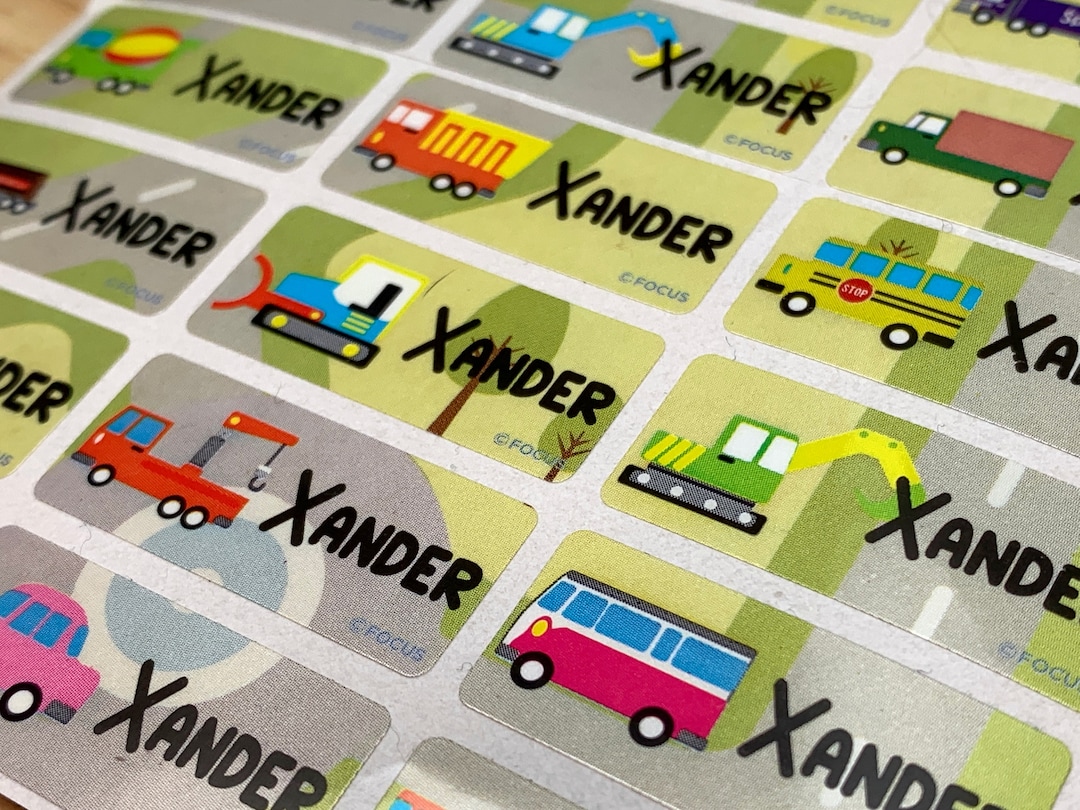 Car Name Labels - Waterproof Name Labels, Kids Name Labels, Daycare ...
