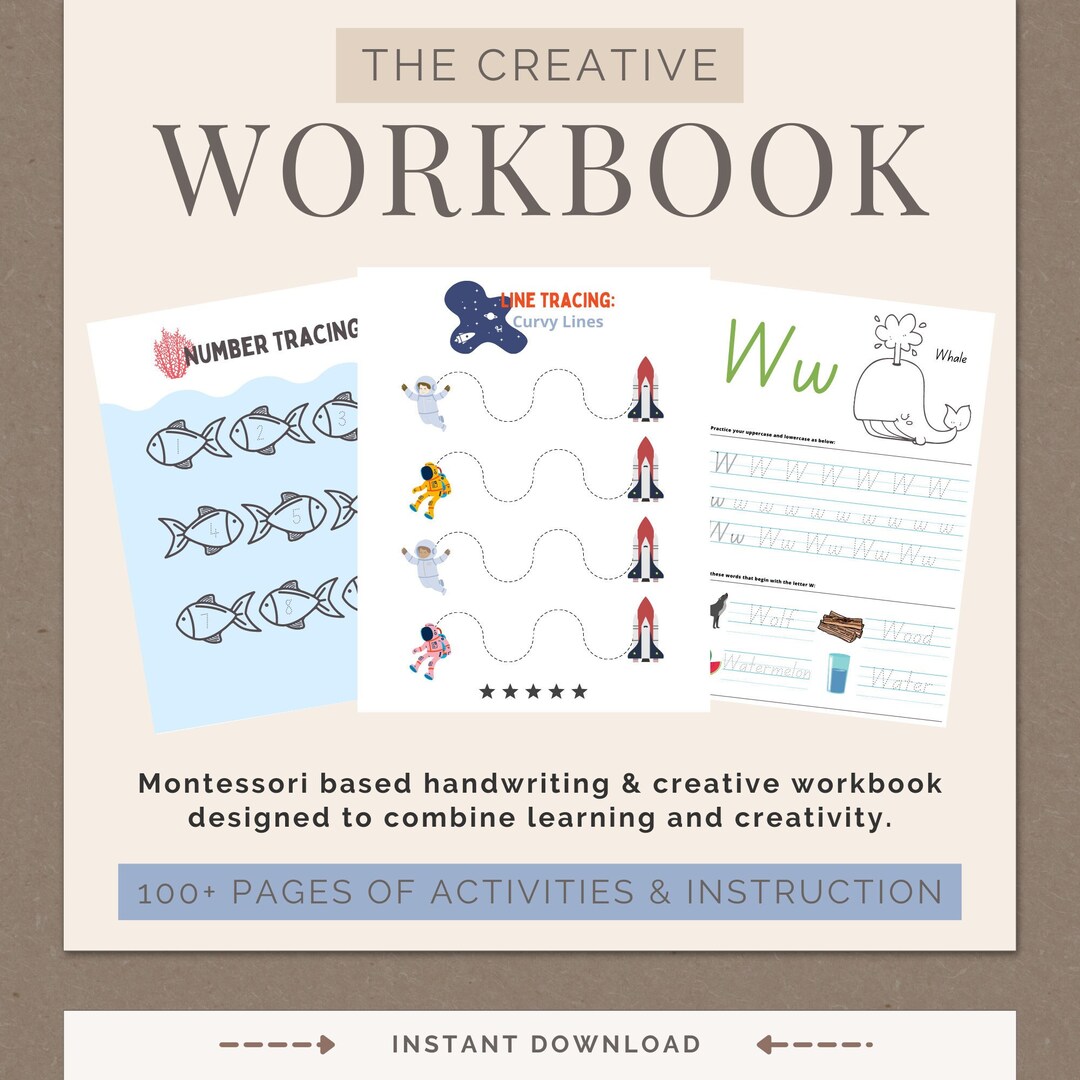 Children's Creative Workbook Montessori Workbook - Etsy