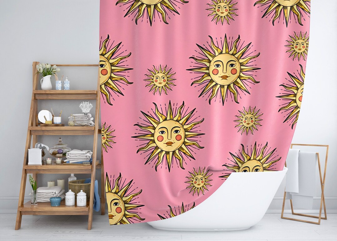 Sun in Splendour Shower Curtain, Celestial Bathroom Decor, Sunshine ...