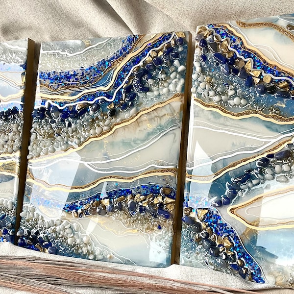 Blue Resin Wall Art - Etsy
