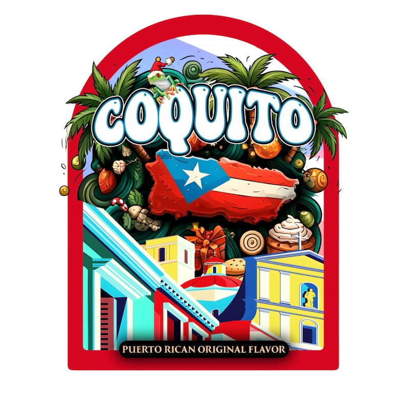 Personalized Coquito Bottle Stickers: Waterproof Vinyl, Puerto Rican ...