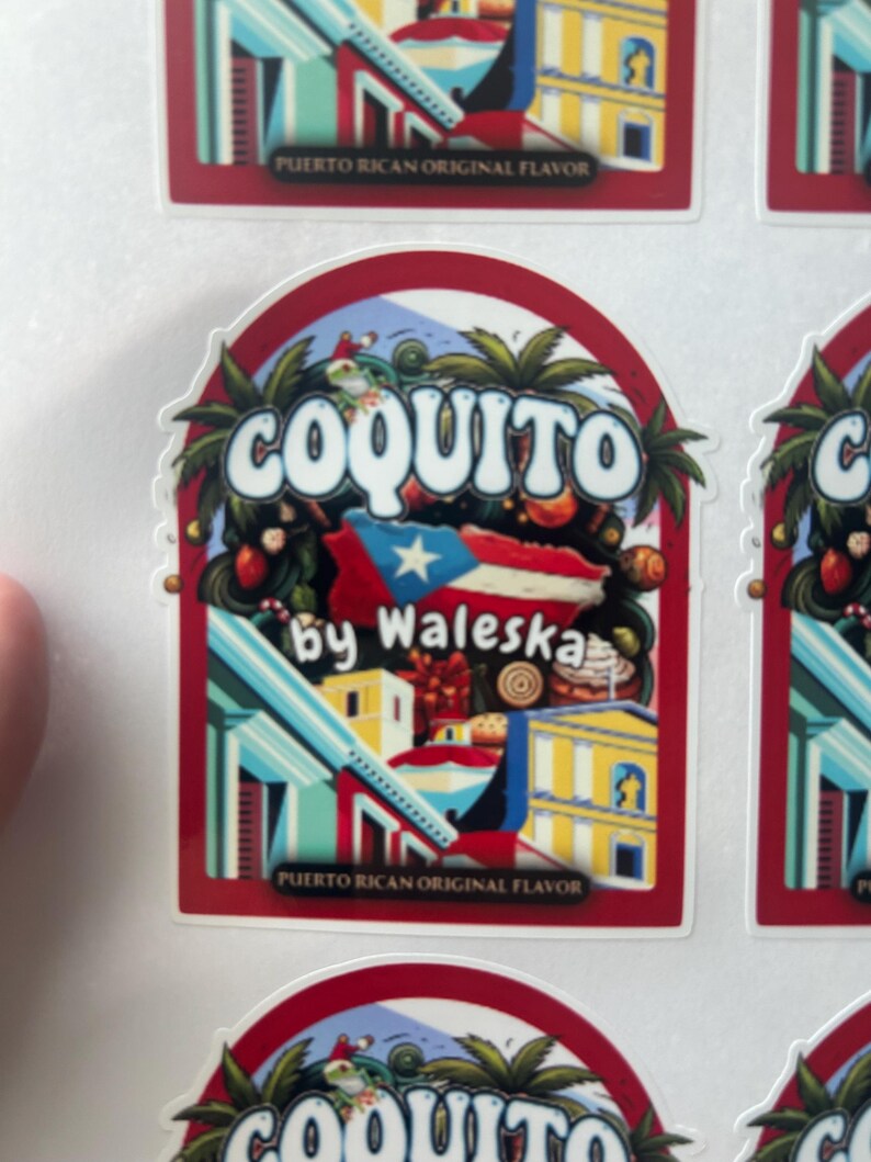 Personalized Coquito Bottle Stickers: Waterproof Vinyl, Puerto Rican ...