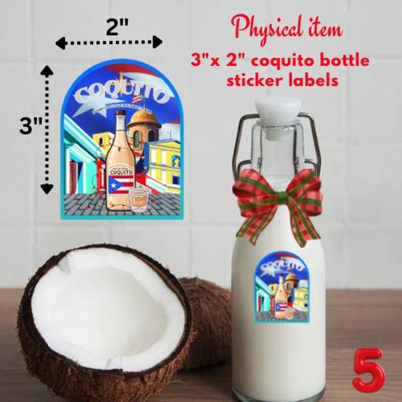Personalized Coquito Bottle Stickers: Puerto Rican Holiday Flair - Etsy