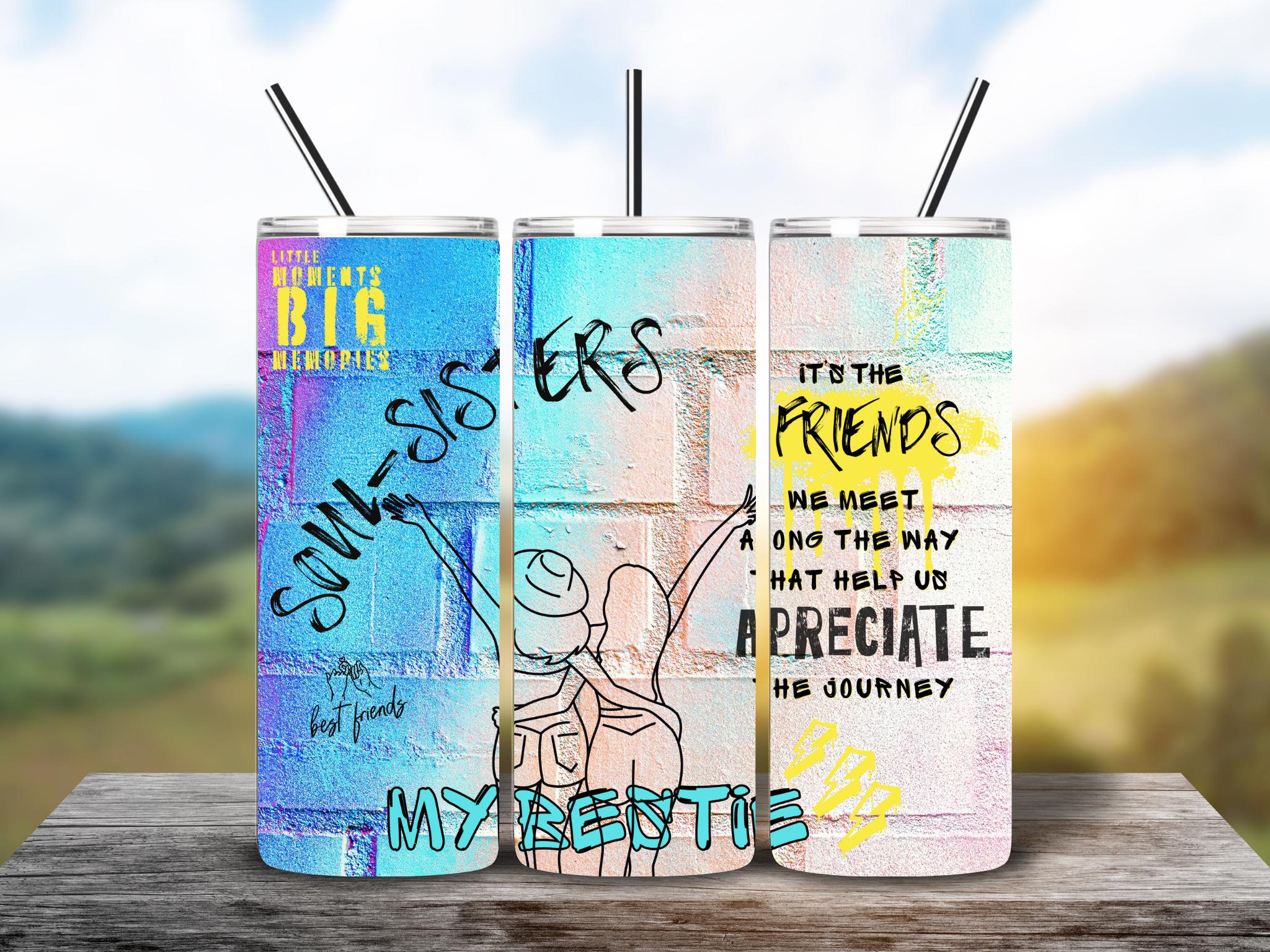 Best Friends Besties PNG Wrap for 20ozsublimation Tumbler, Friendship ...