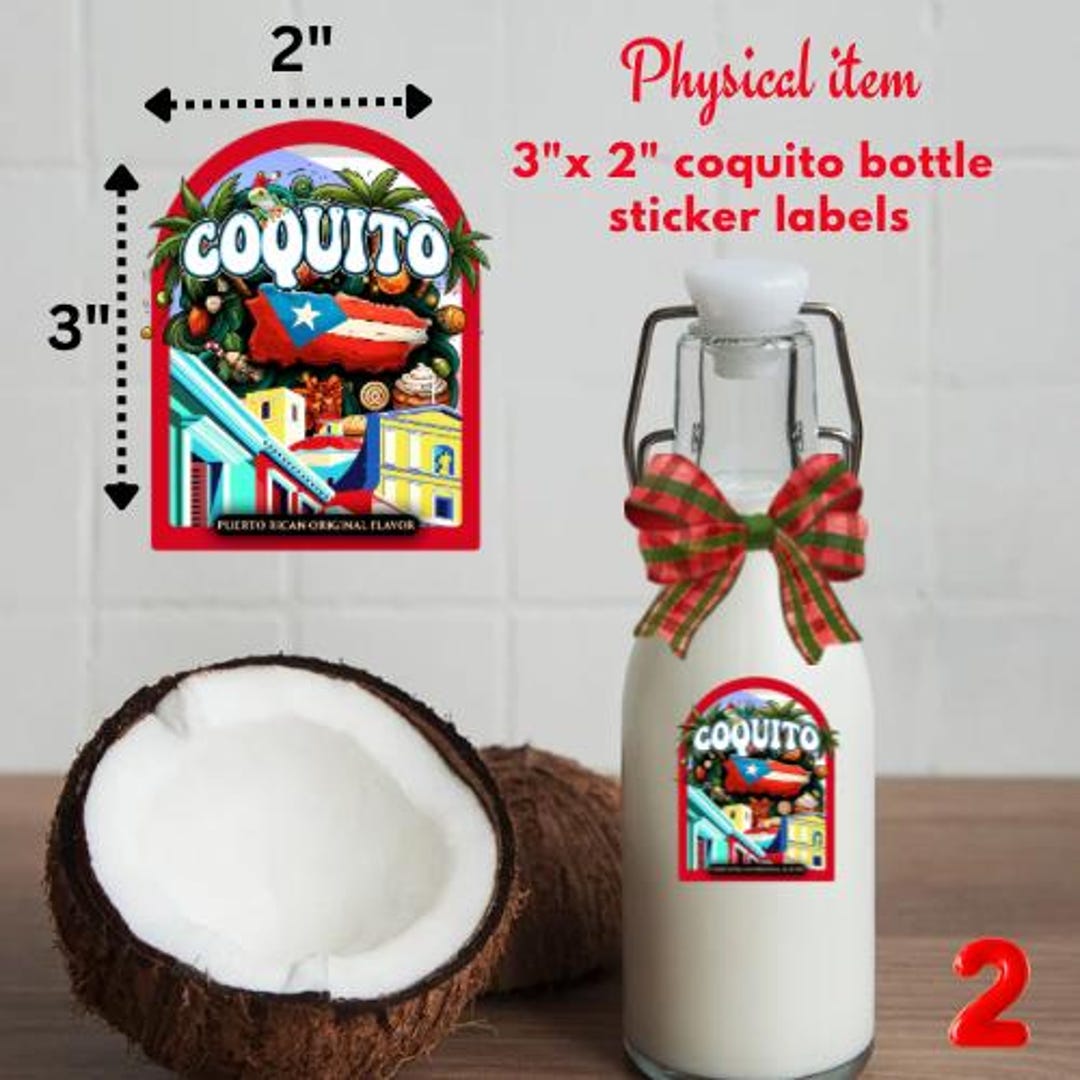 Pegatinas para botellas de coquito, pegatinas personalizadas para ...