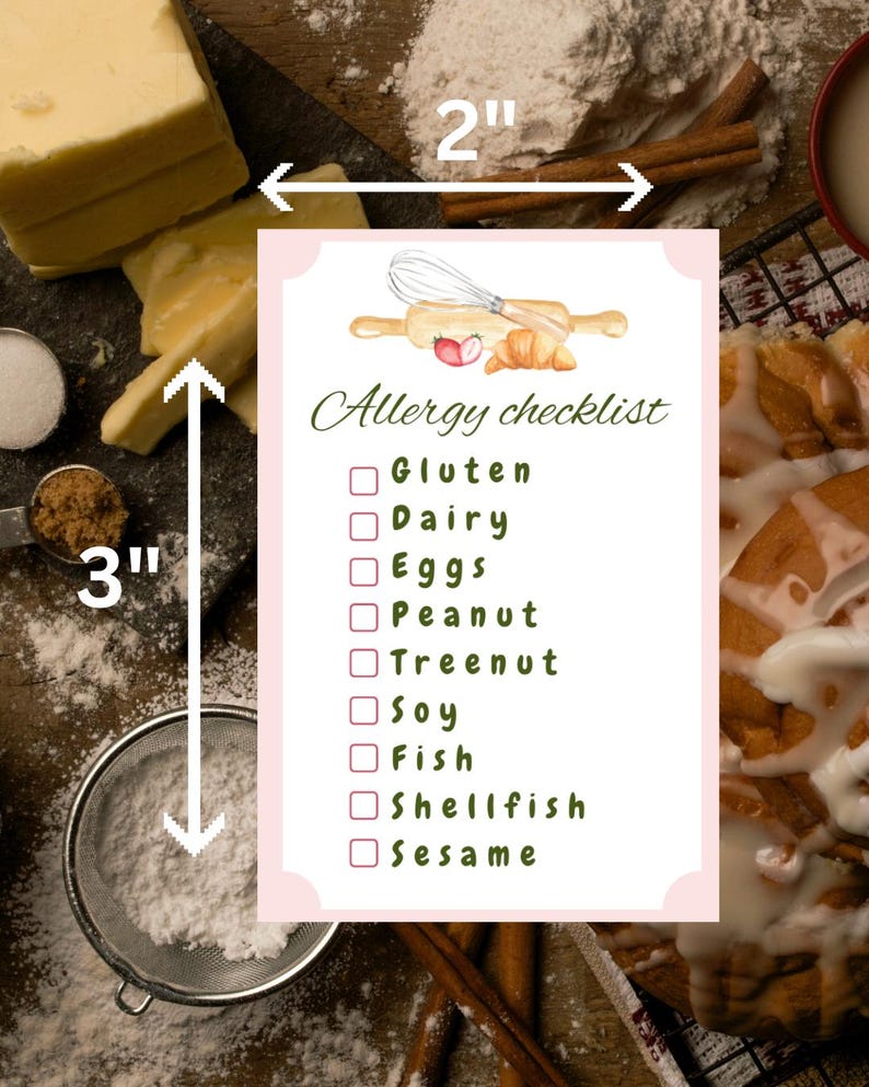 Food Allergy Alert Labels Stickers, Allergy Checklist Stickers - Etsy