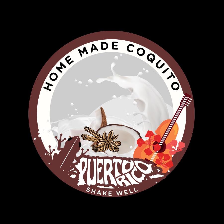 Coquito Bottle Stickers, Personilized Coquito Bottle Stickers, Puerto ...