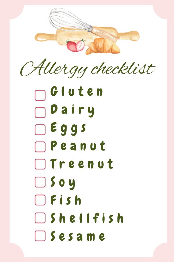 Food Allergy Alert Labels Stickers, Allergy Checklist Stickers - Etsy